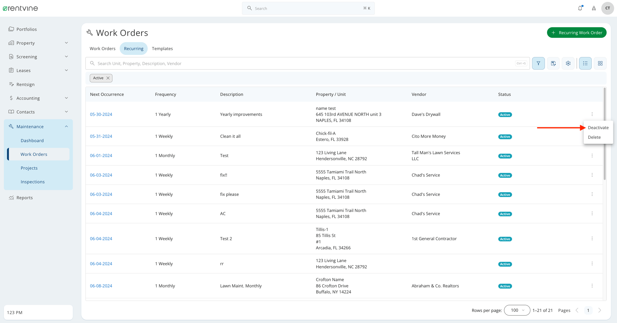 How To Create a Recurring Work Order